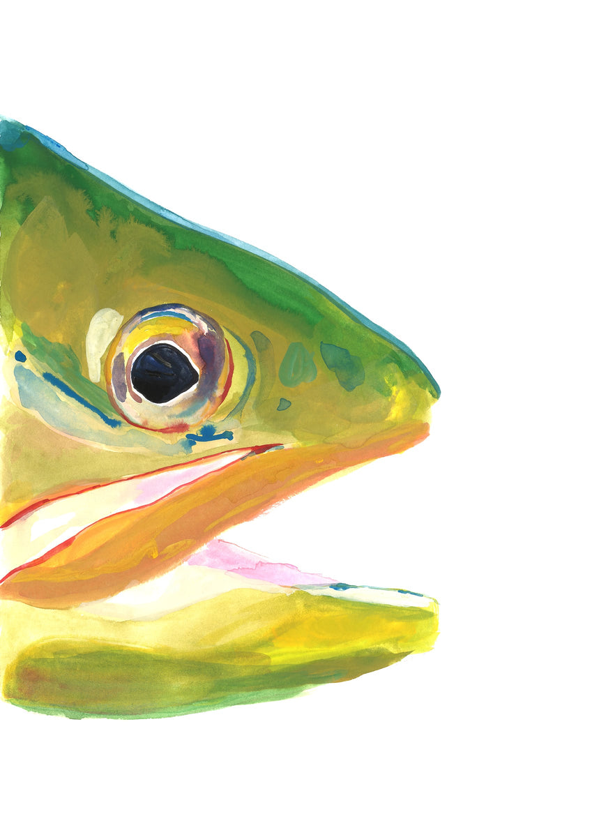Trout Head- Yellow – Cate Gowers